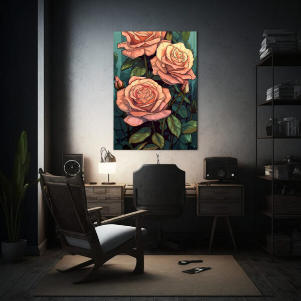 Cuadro Decorativo De Rosas En Forma De Dibujos Animados - DecoCuadros