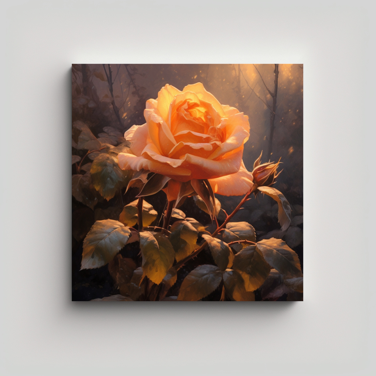 Cuadro Riqueza Visual: Tela En Bastidor Con Rosa Artística - DecoCuadros