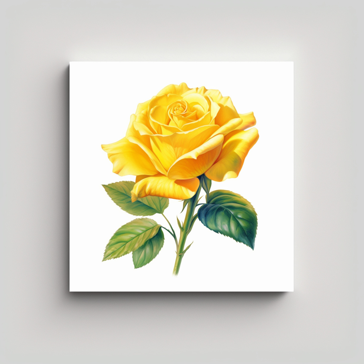 Adorno Moderno: Cuadro Vibrante De Rosa Amarilla En Lienzo - Decocuadros