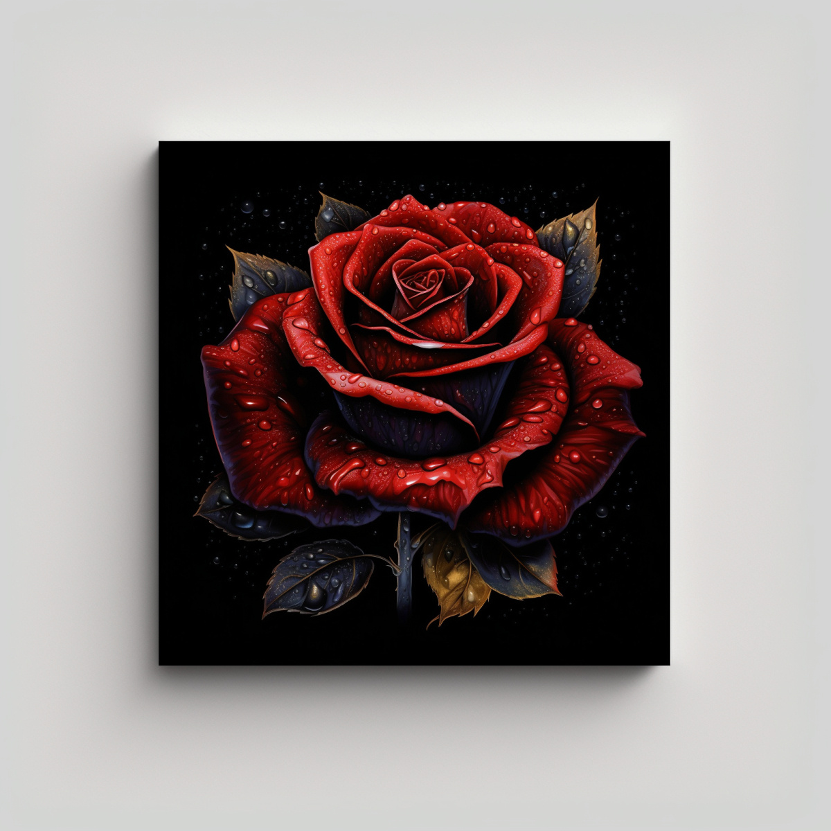 Cuadro Decorativo Ali Taylor Rosa Roja Majestuosa Arte Patron Intenso ...