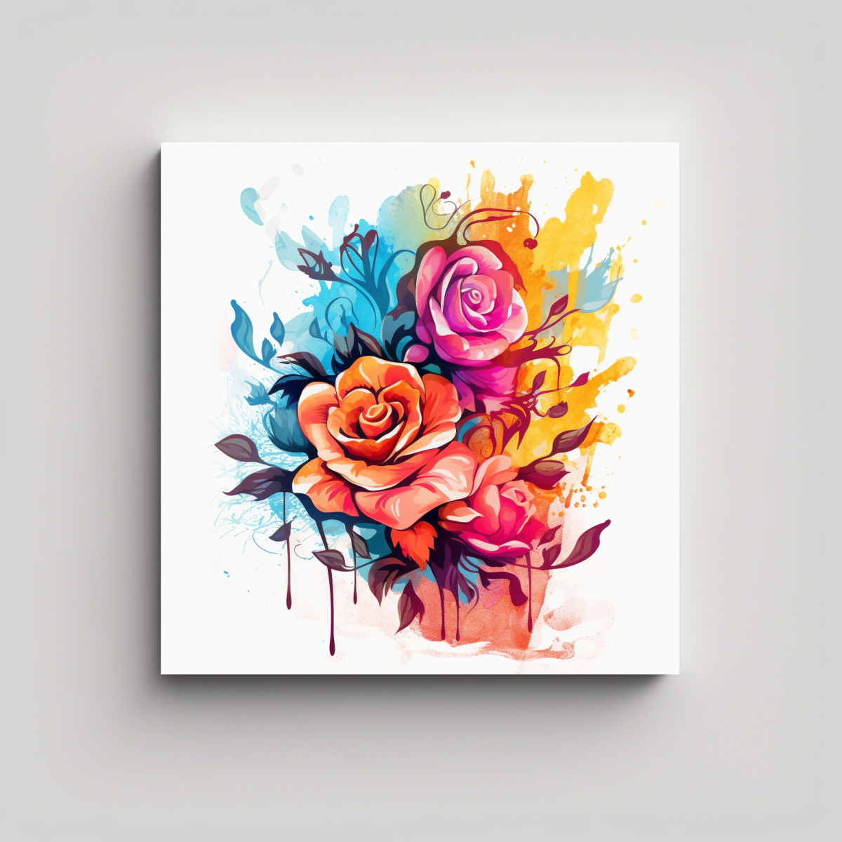 Cuadro Abstracto De Rosas En Tela Sublimada | DecoCuadros