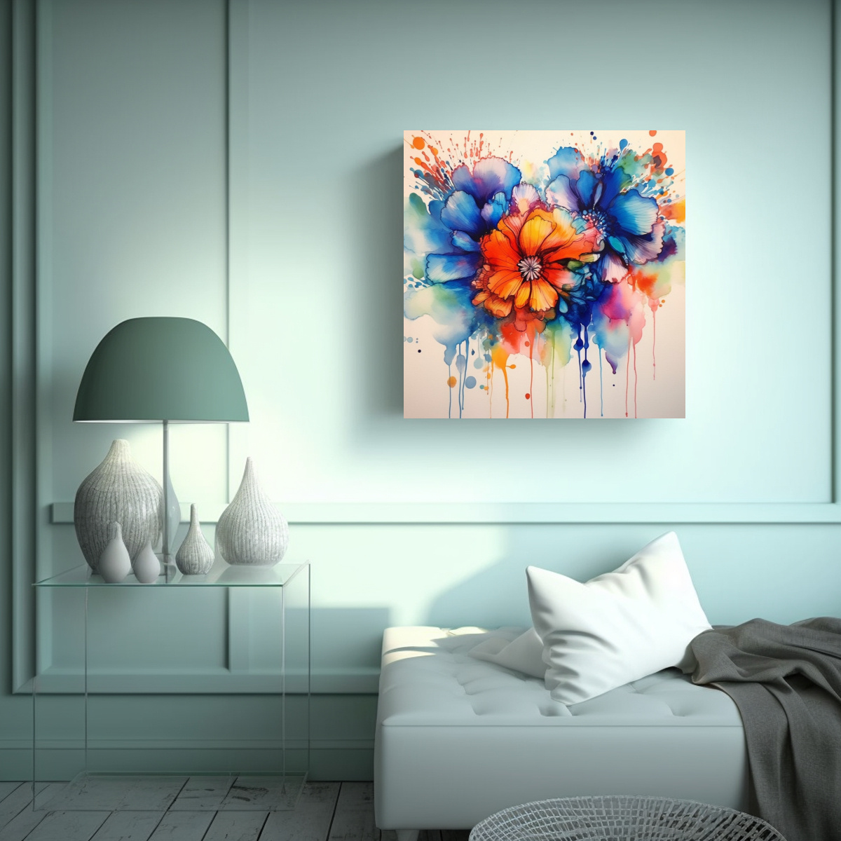 Arte De Pared 2D: Manchas De Tinta Diluidas En Colores Visuales ...