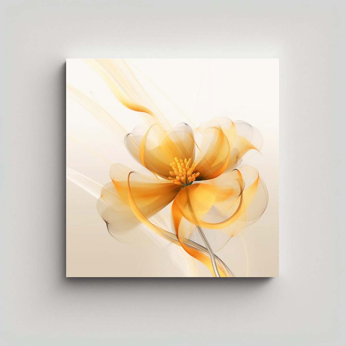 Cuadro Decorativo Arte Floral Suave Canva Composición Amber Impactante ...