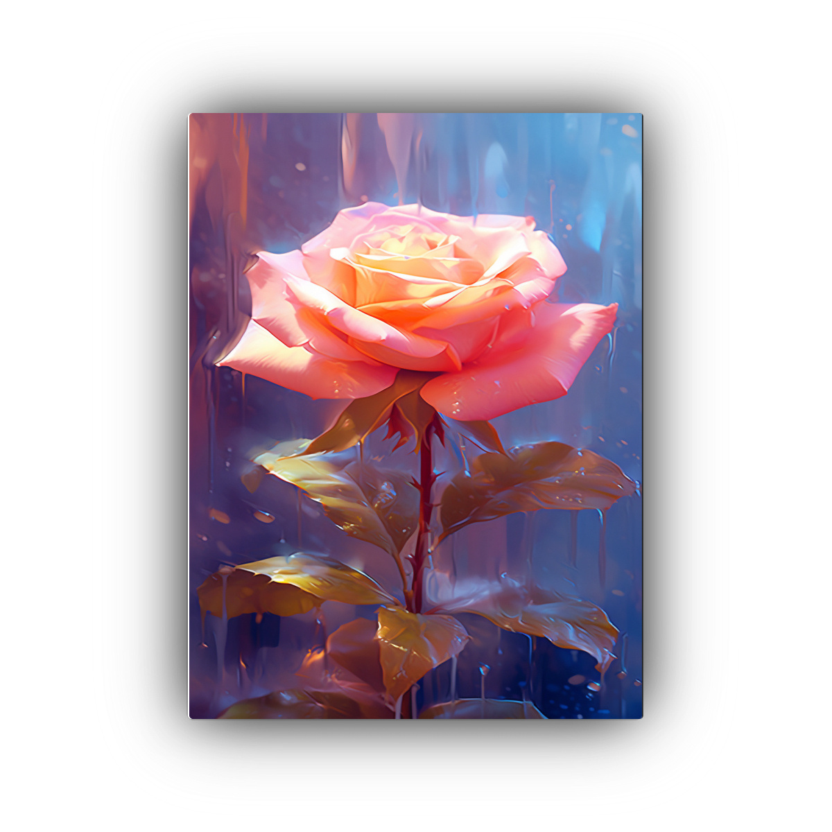 Cuadro Rosa En Estilo De Arte Digital - DecoCuadros