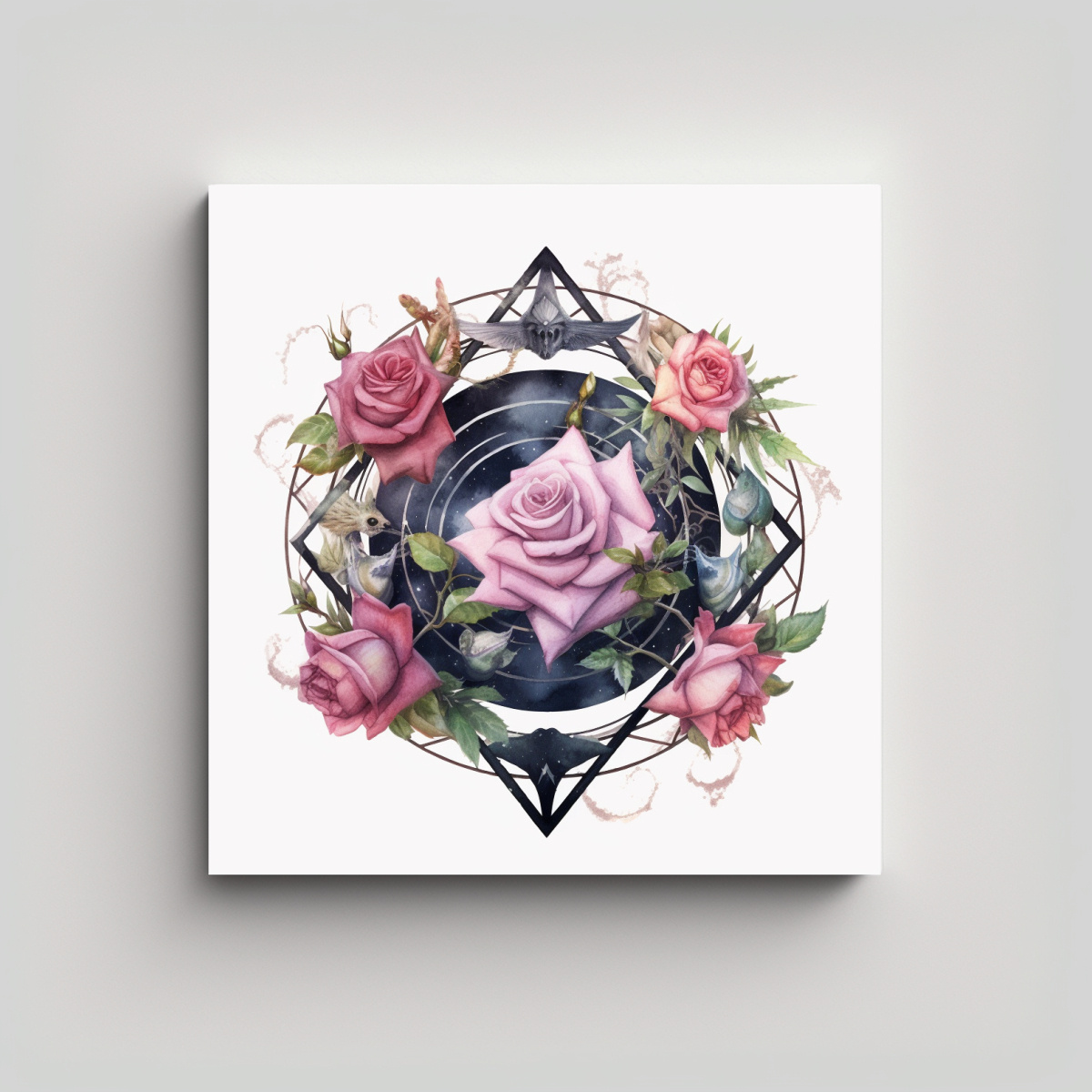 Arte Mágico En Lienzo: Dark Arcadia Con Rosas De Acuarela Y Perspectiva ...