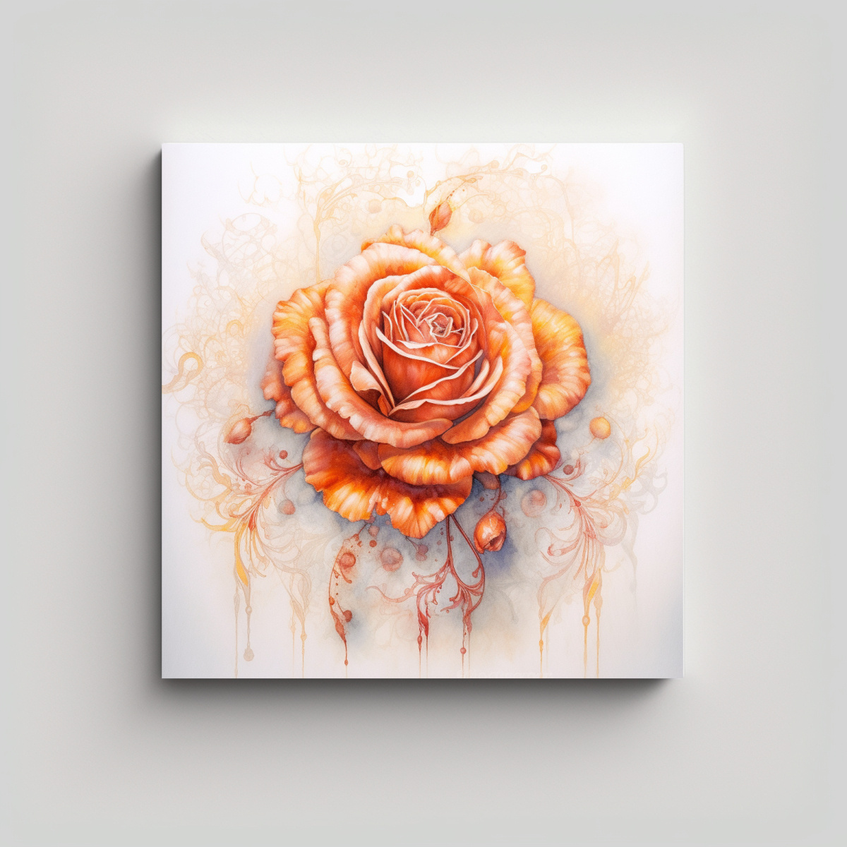 Cuadro Decorativo De Rosa Detallada En Estilo Metafísico - Decocuadros