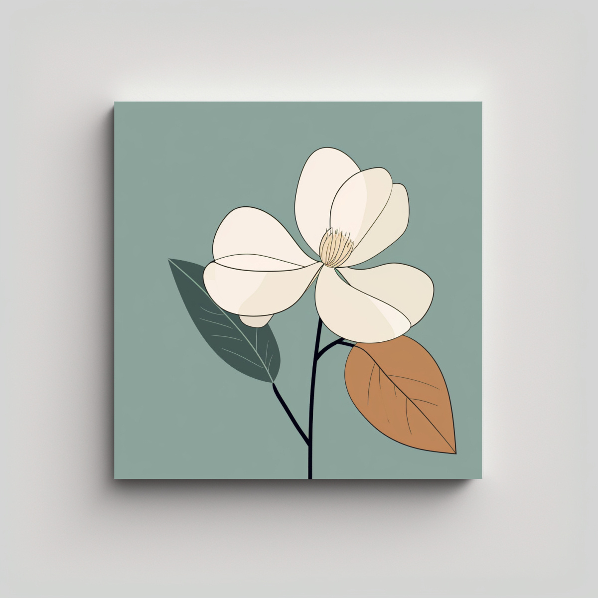 DecoCuadros - Arte Moderno Belleza Botánica, Diseño Plano De Flores, Decoración