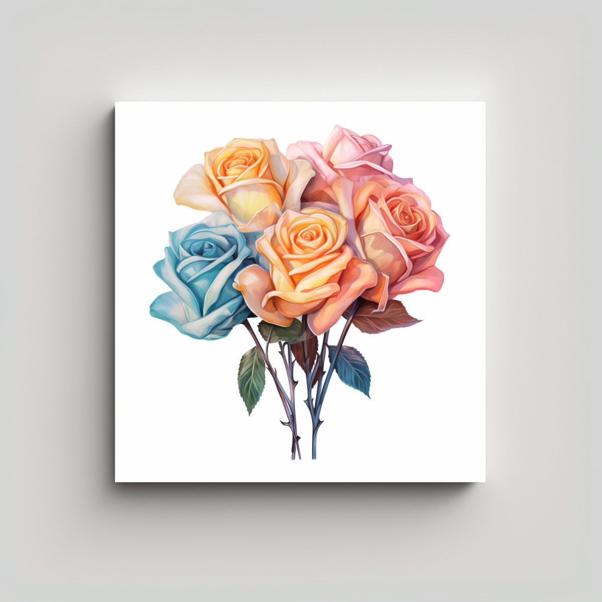 Cuadro Decorativo Equilibrio Rosas Pintadas Estilo Anne Sudworth - Decocuadros