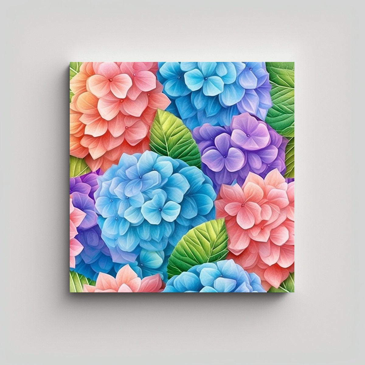 Arte Tela Sublimada Majestuosa Hydrangea Colorida En 3D - DecoCuadros