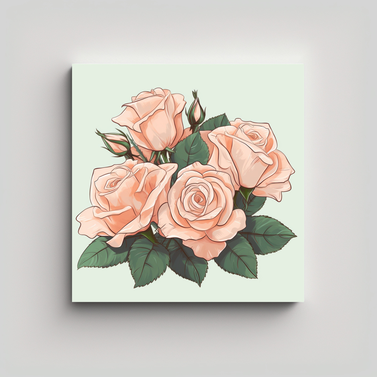 Arte Tela Sublimada Vitalidad Rosa Pálida Estilo Dibujos Animados - Decocuadros