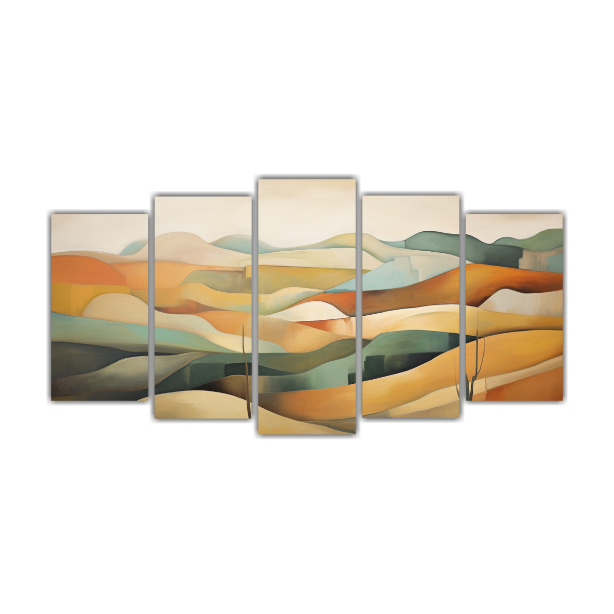 Cuadro Abstracto De Paisaje Del Río Hudson - DecoCuadros