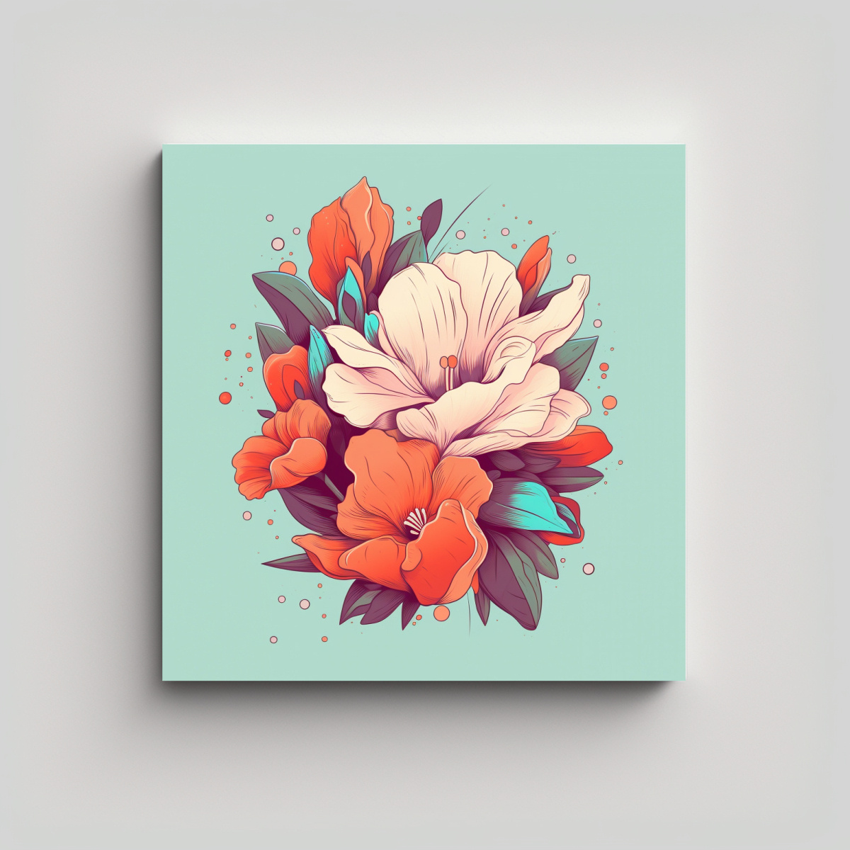 Aura Floral Cuadro Arte Decorativo Rectangular Elegante - DecoCuadros