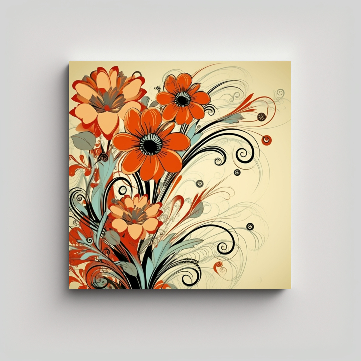 Cuadro Decorativo Con Elementos Florales De Alta Calidad - DecoCuadros