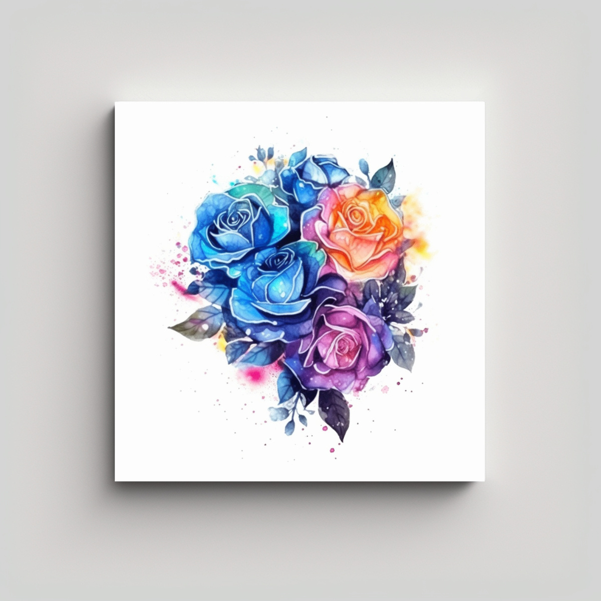 Cuadro Decorativo De Rosas Cósmicas Luminosas - DecoCuadros