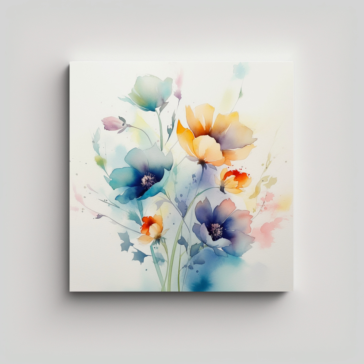 Canva Sublimada De Fantasía Con Acuarela Ligera De Flores - DecoCuadros