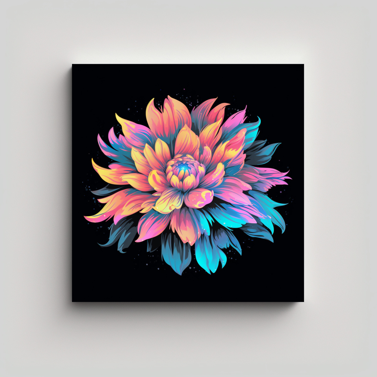 Cuadro Impresionante De Vitalidad En Rosa, Azul Y Amarillo - Decocuadros