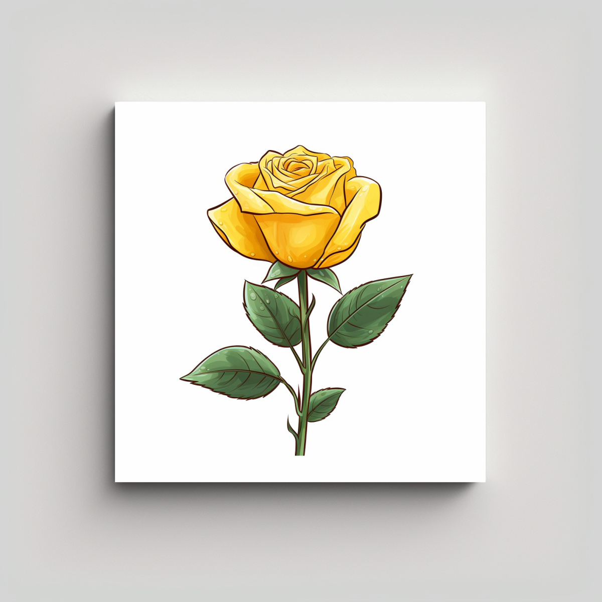 Cuadro Decorativo Composición Inspiradora: Vida En Amarillo Y Rosa Sin Tallos - DecoCuadros