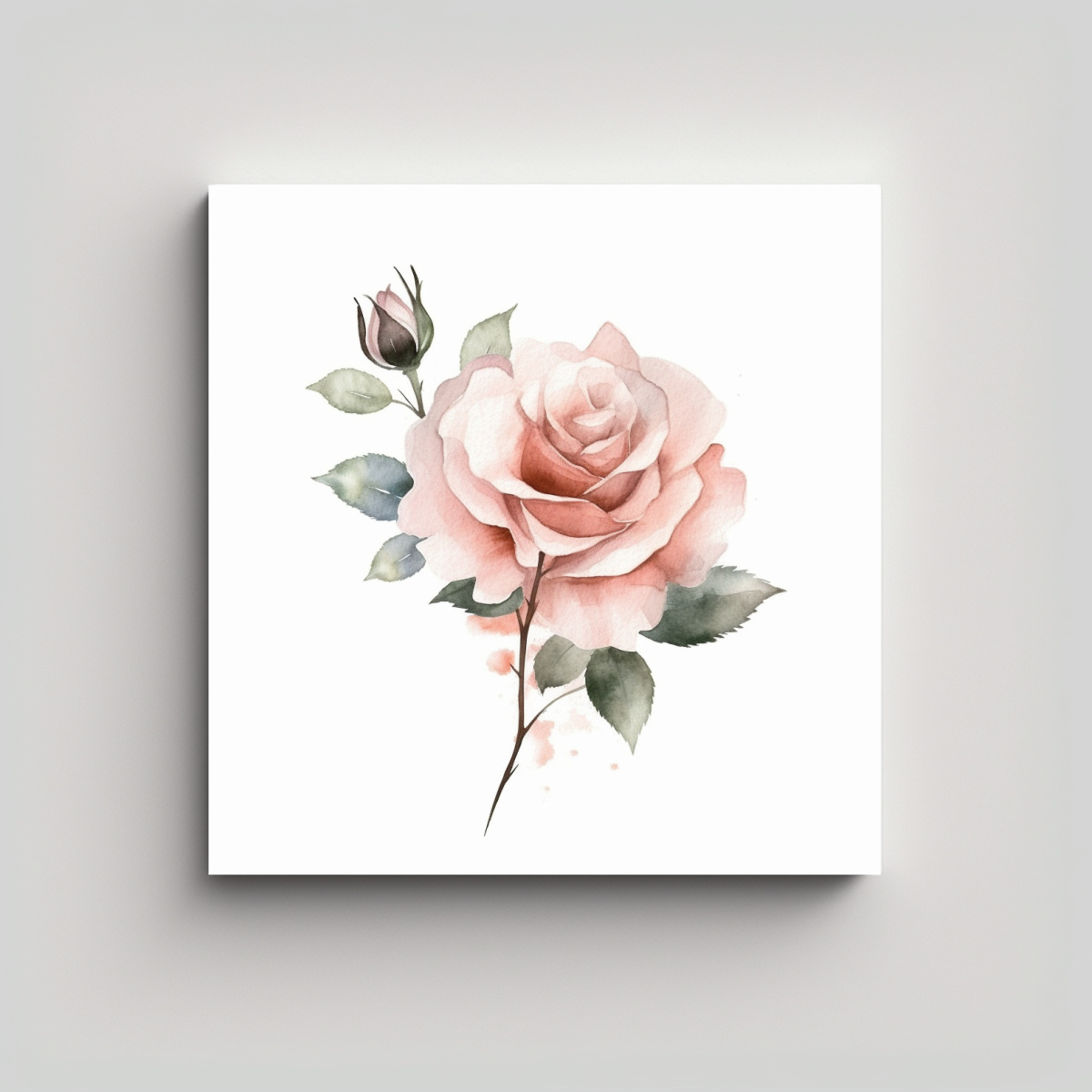 Cuadro De Rosa Minimalista - Composición De Movimiento Y Colores Pastel - Decocuadros