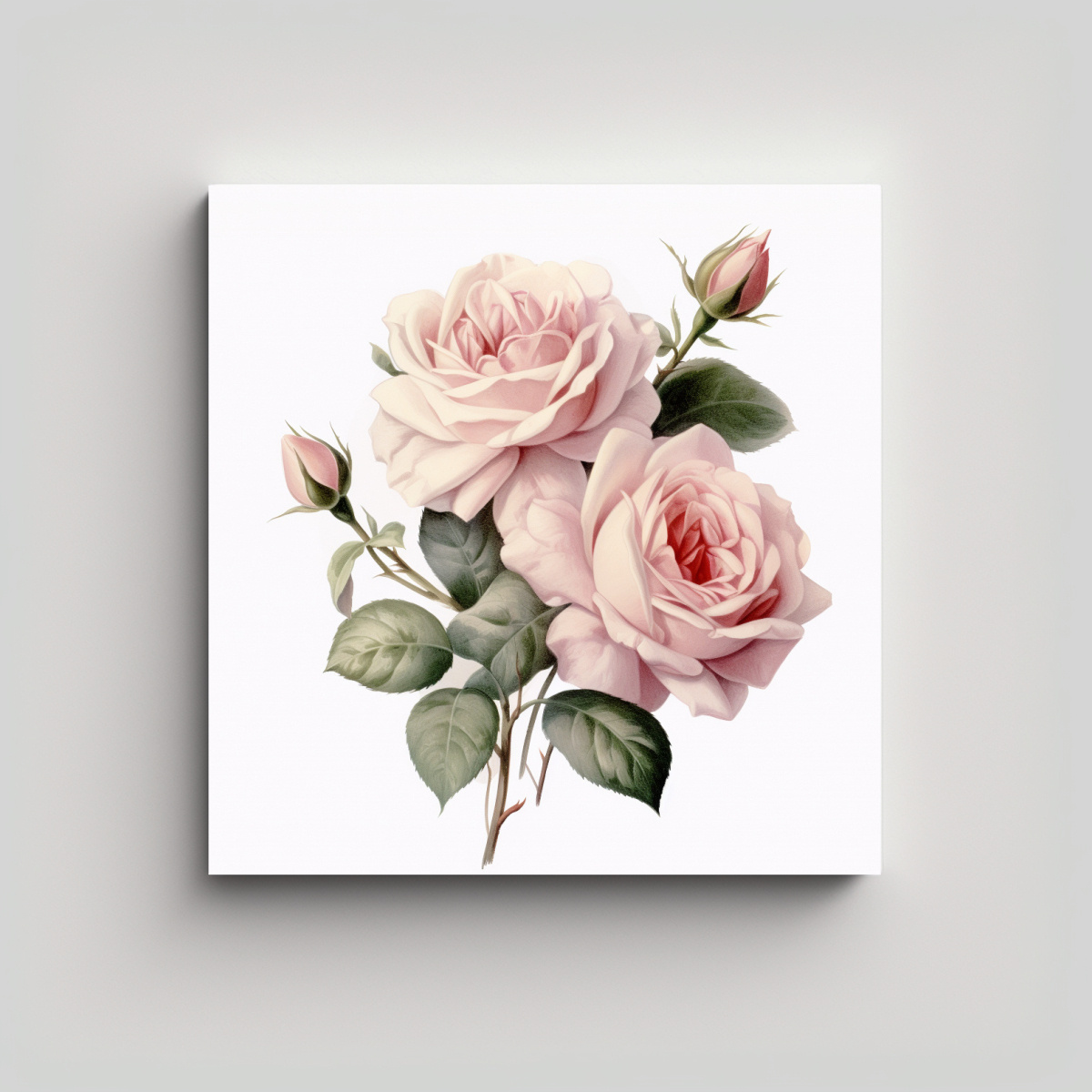 Cuadro Decorativo De Rosas En Acuarela - Composición Moderna En Tela - Decocuadros