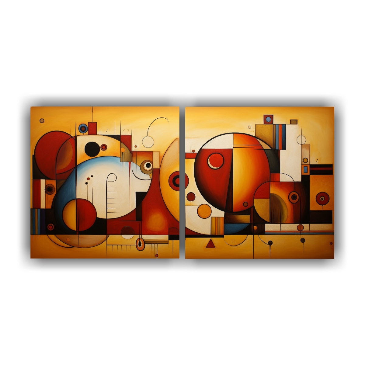 Conjunto 2 Lienzos Tela Estilo Galería Minimalista Cuadros Abstractos ...