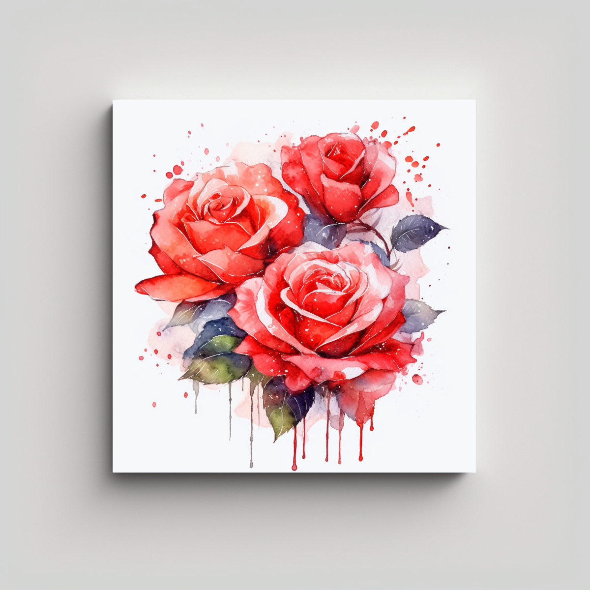 Cuadro Abstracción Estética Con Rosas Rojas Anime En Acuarela - Compra ...