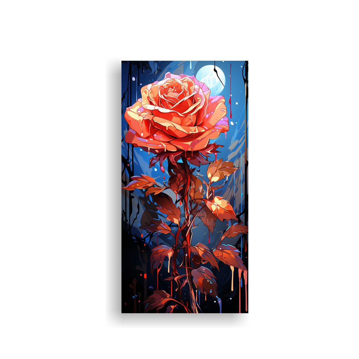 Cuadro Abstracto De Rosa Con Gotas De Agua - DecoCuadros