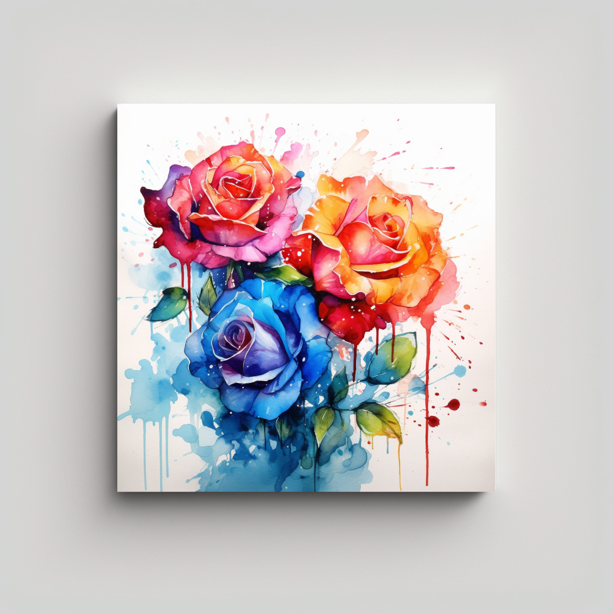 Cuadro Abstracto De Rosas: Efecto Acuarela Y Sensibilidad Artística - DecoCuadros