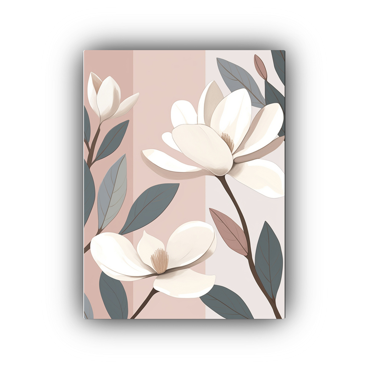 Cuadro Abstracto Magnolia Brillante - Armonía Floral - Decocuadros