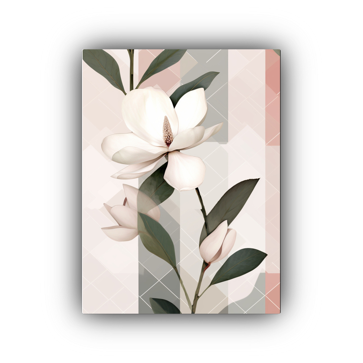 Cuadro Abstracto Magnolia Con Diseño Estético En Tela - DecoCuadros