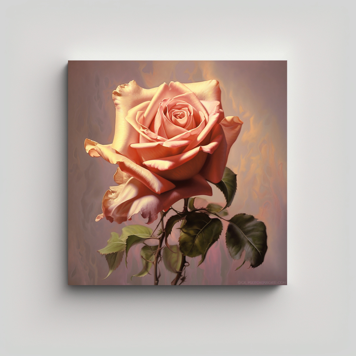 Cuadro Acuarela De Rosa Intenso: Contraste Y Elegancia Decorativa ...