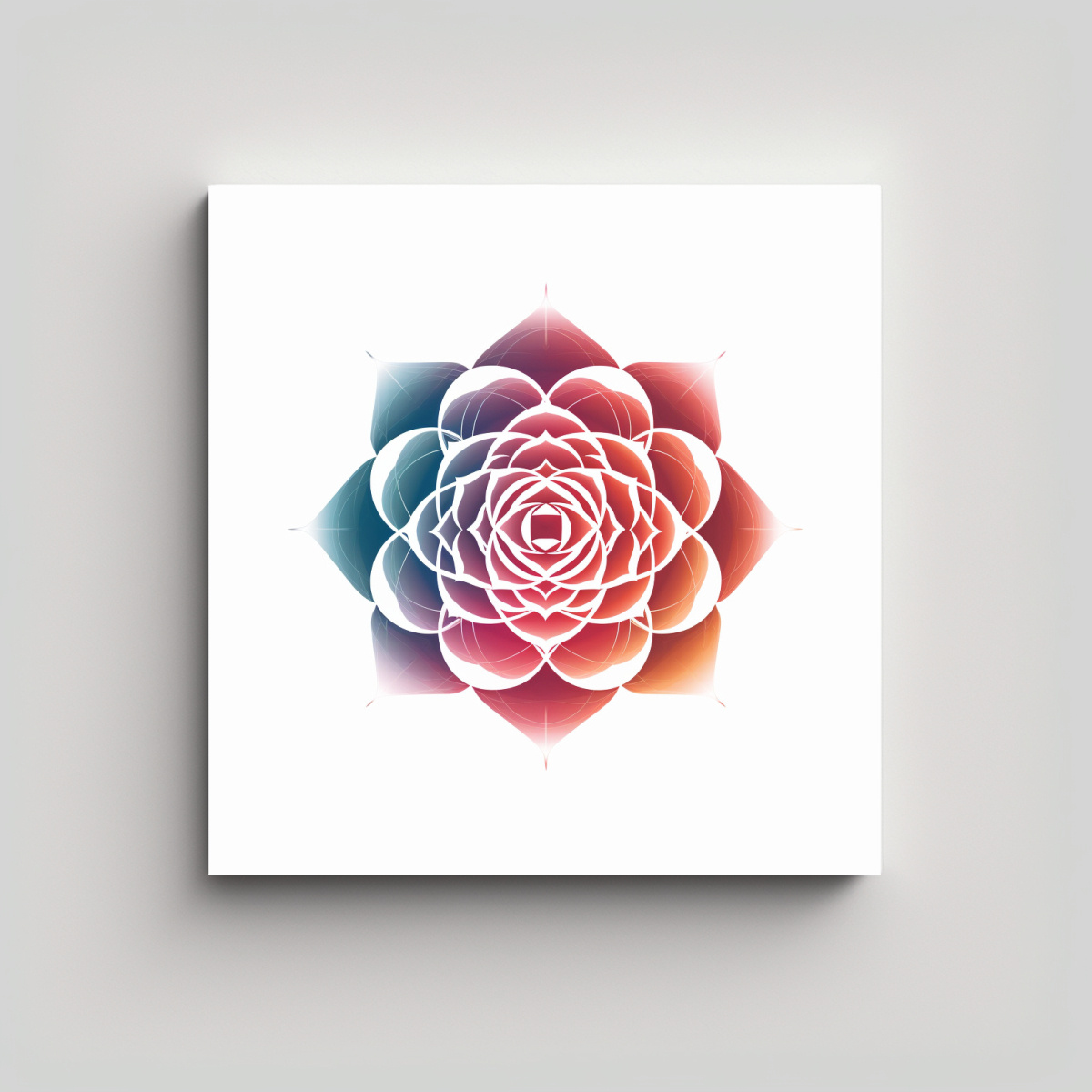 Cuadro Artístico De Rosa Musical En Simetría Lienzoizada - DecoCuadros