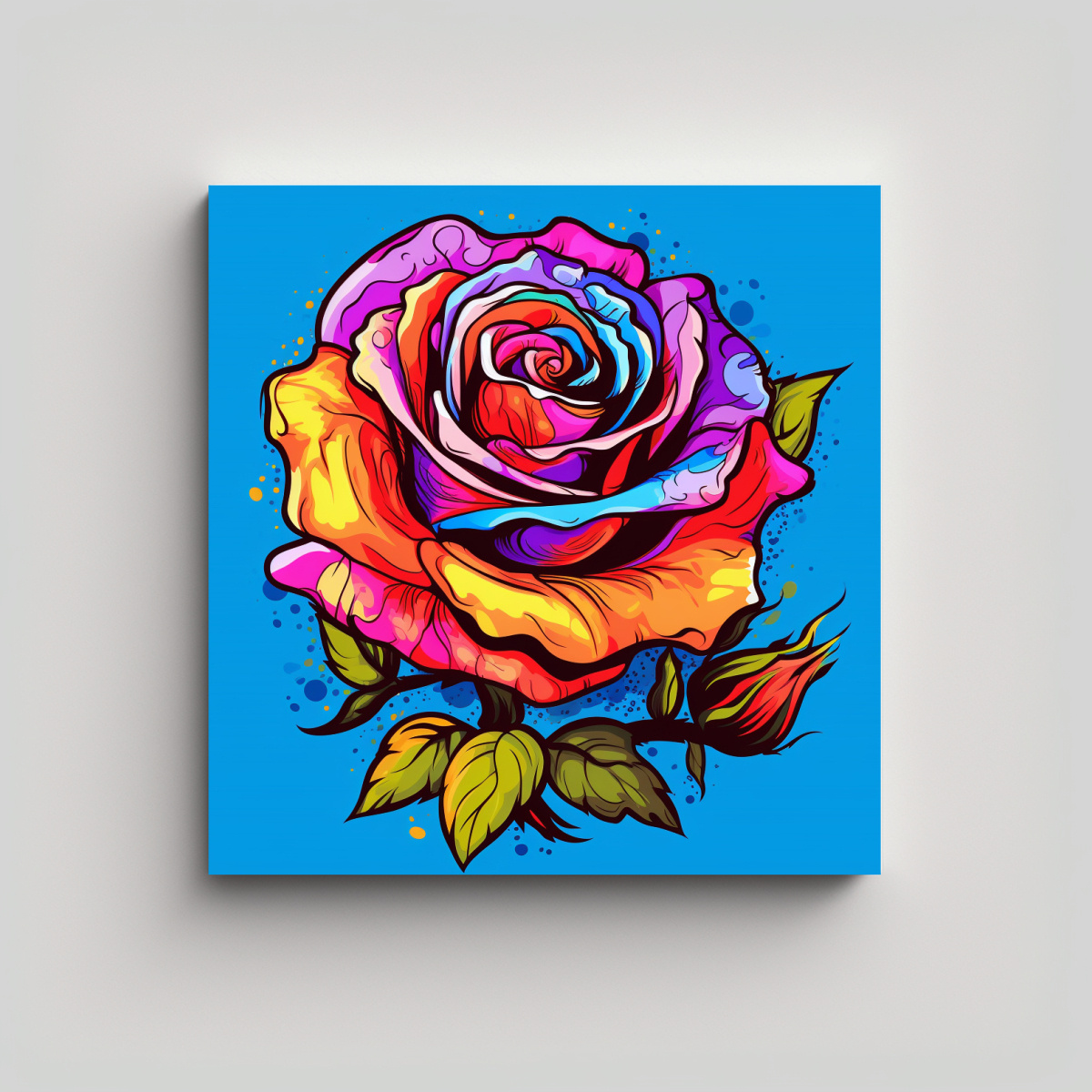 Cuadro Artístico Pop Art: Rosa Vibrante En Canva Con Tono Cálido ...