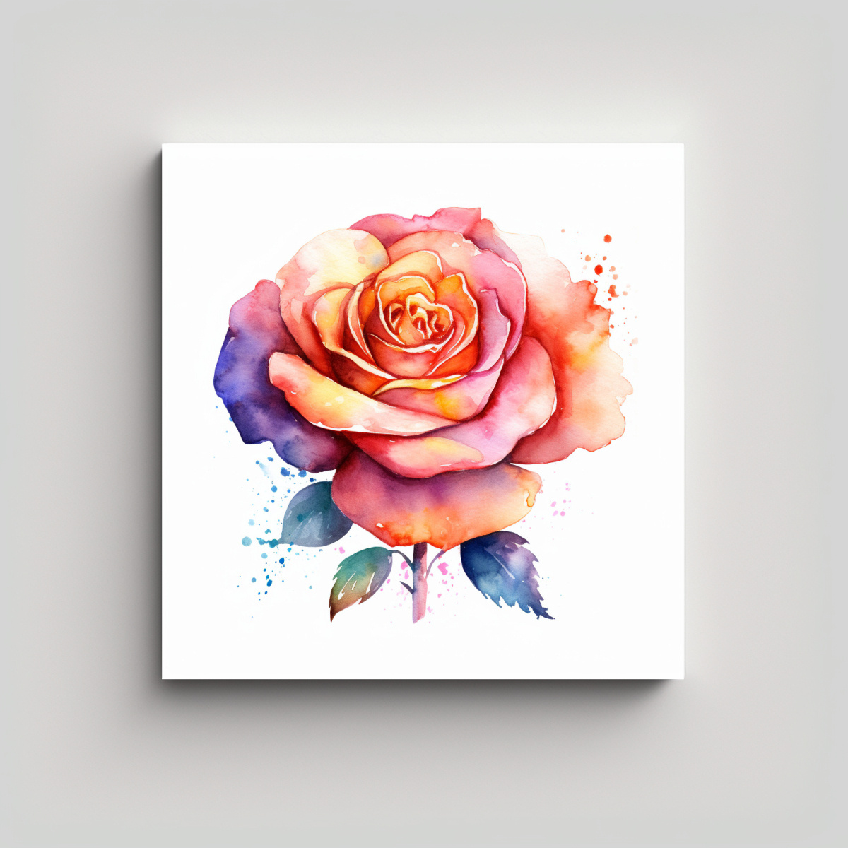 Cuadro Boho De Rosa Acuarela En Vanguardia Poder Canva - DecoCuadros