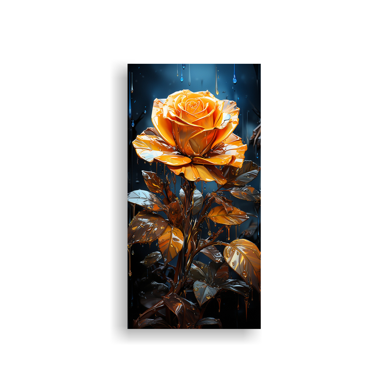 Cuadro Calidos Gama De Colores Pop Art De Una Rosa Amarilla Brillante - Decocuadros