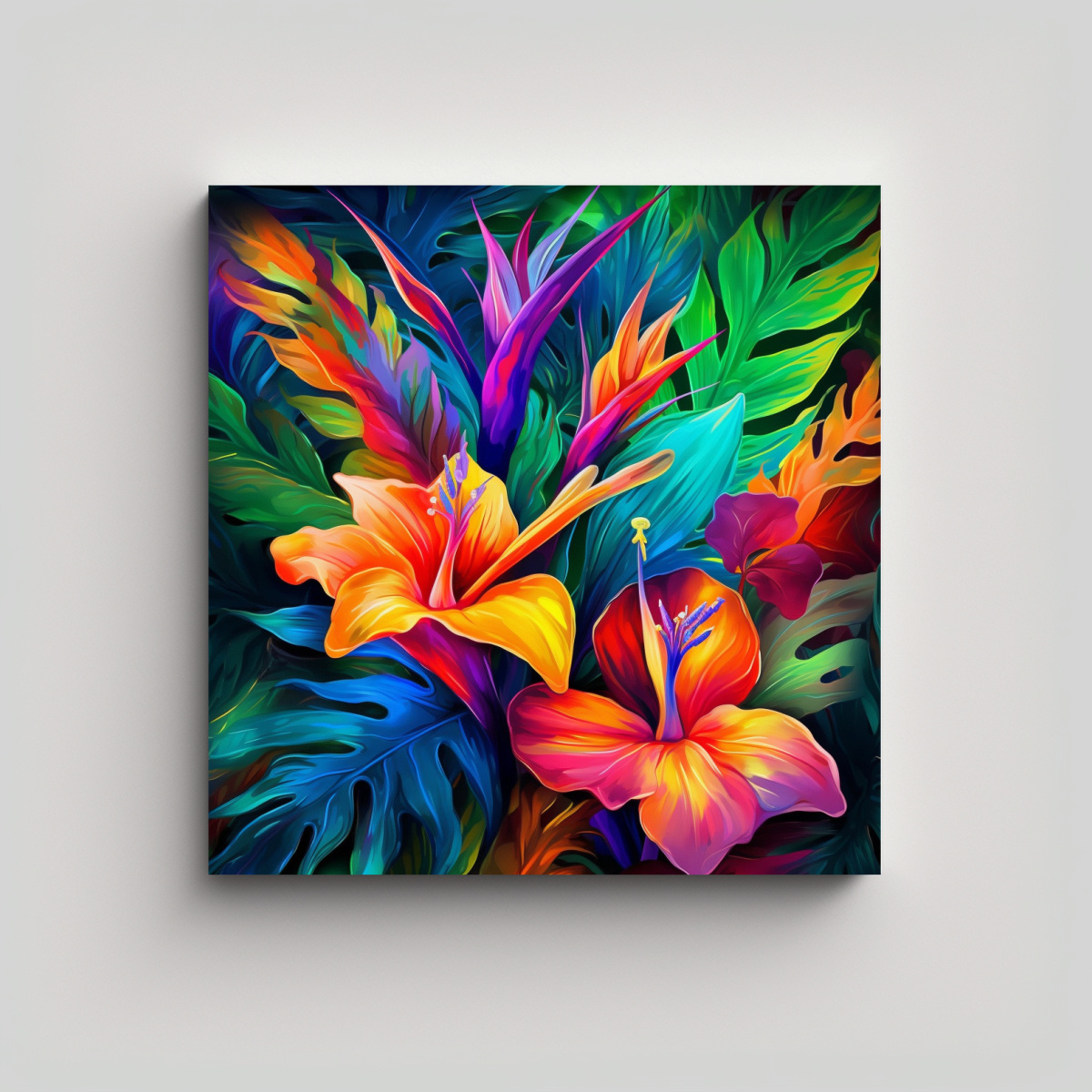 Cuadro Colorido Tropical Flores K Composición Creativa Intensidad ...