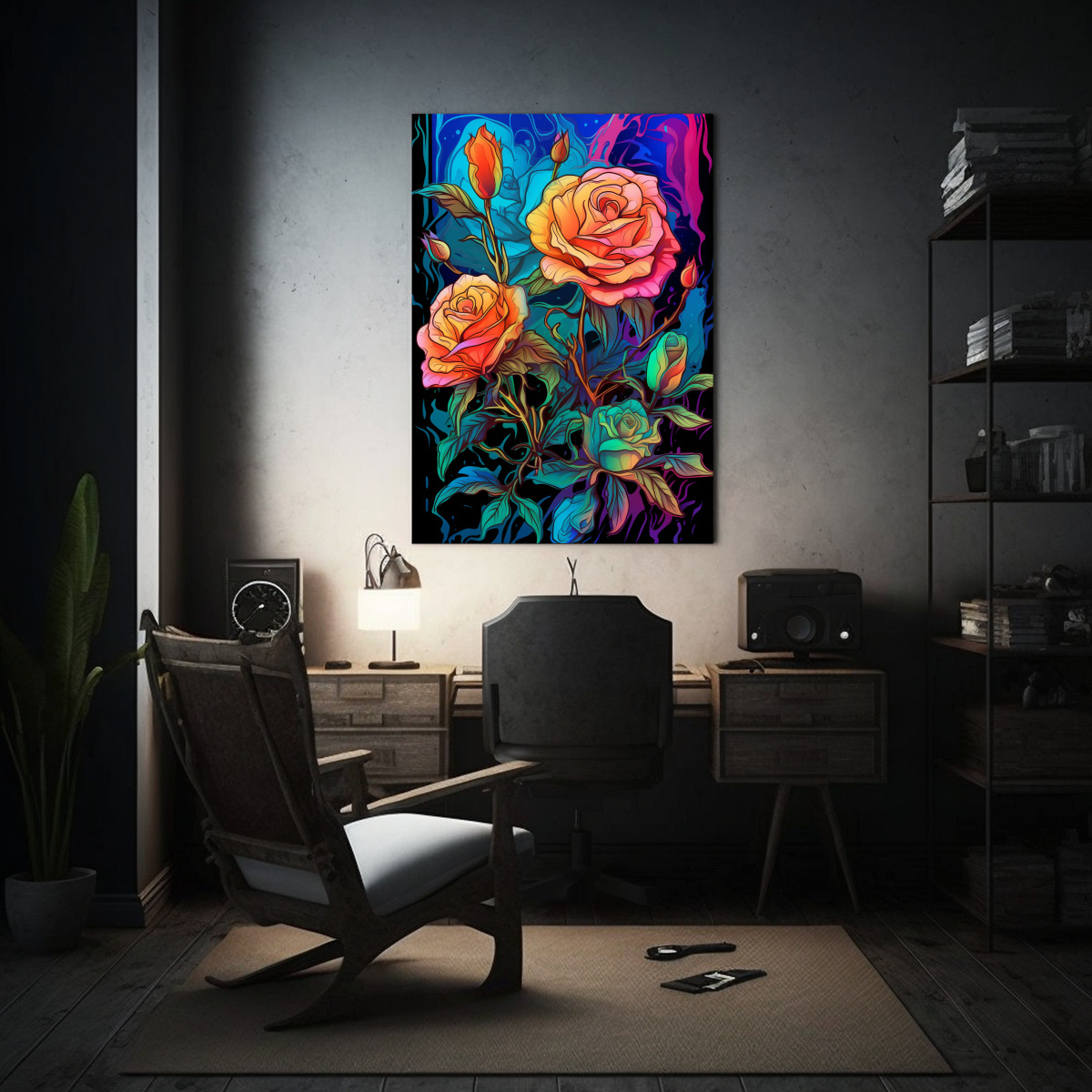 Cuadro Composición Personalidad Con Bordes De Rosas: DecoCuadros