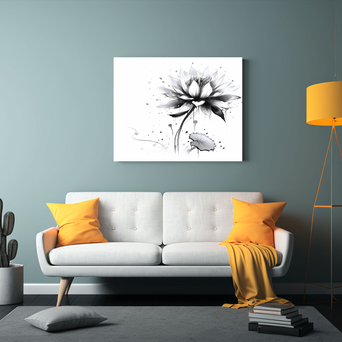 DecoCuadros - Cuadro Colores Vibrantes De Acuarela Delicada En Blanco Y ...