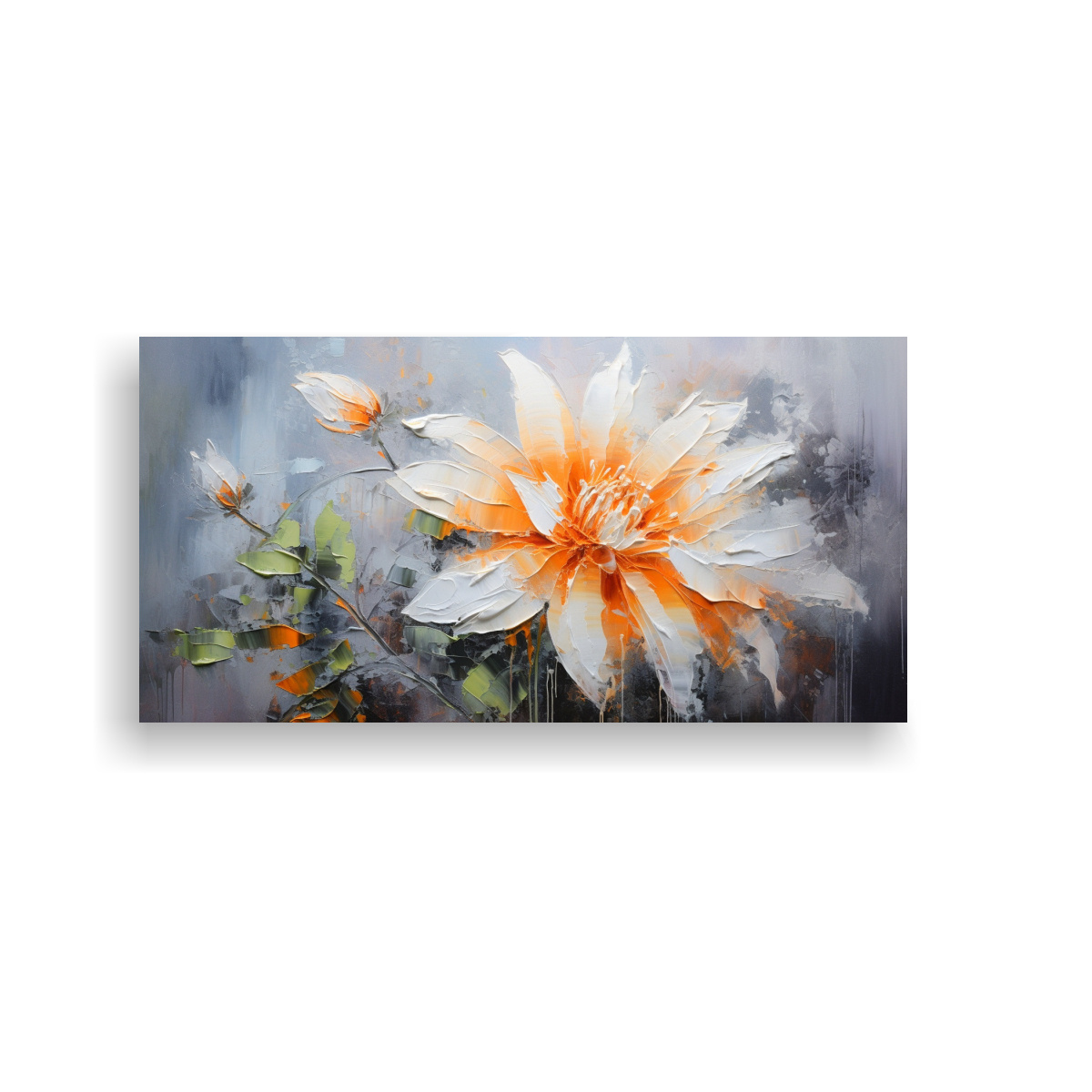 Cuadro Colorido De Flores Naranjas En Lienzo - DecoCuadros