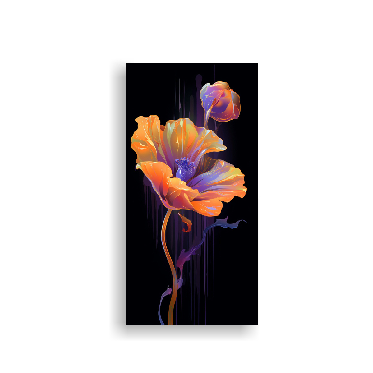 Cuadro De Arte De Pared Con Forma Calidez Elegante En Lienzo De Una Naranja Pop - Decocuadros