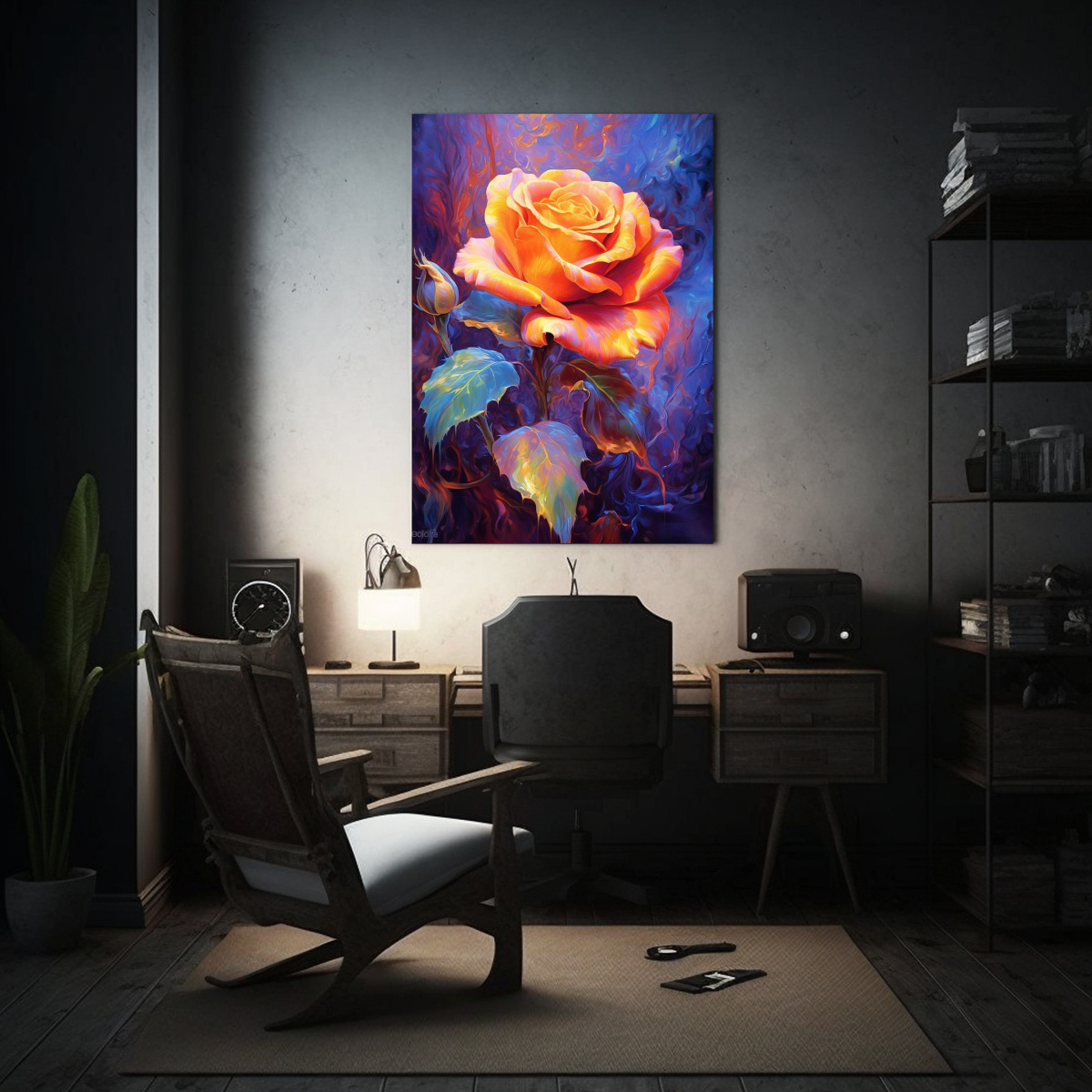 Cuadro Decorativo Arte Vanguardia Simétrico The Rose - Decocuadros