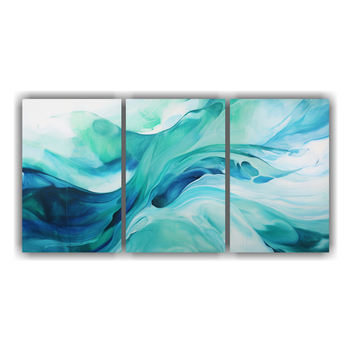 Cuadro De Decoración Con Patrones Abstractos Giratorios En Azules ...