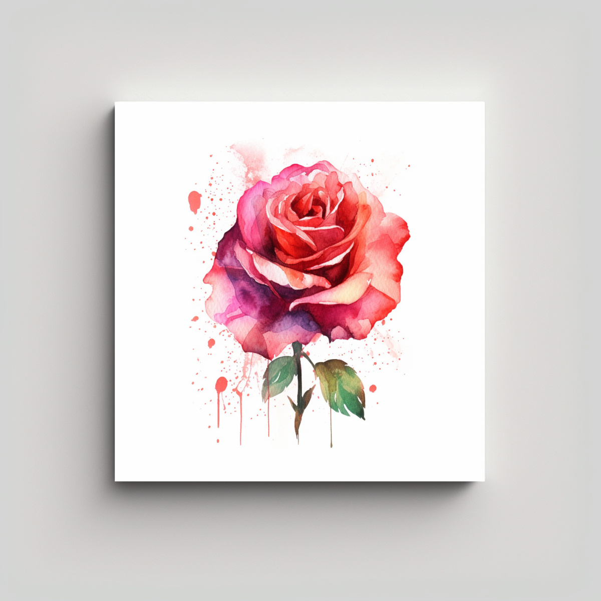 Cuadro De Oficina Con Rosa Blanca Acuarela: Arte Inspirador Y Único - Decocuadros