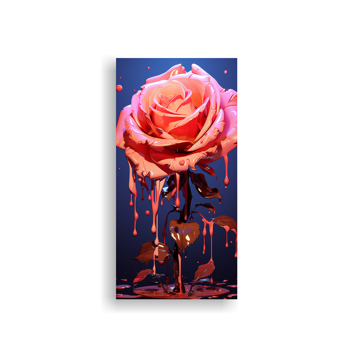 Cuadro De Relieve Con Patrón Intenso Una Rosa Derritiéndose Estilo Plano Con Trazos Negros ...