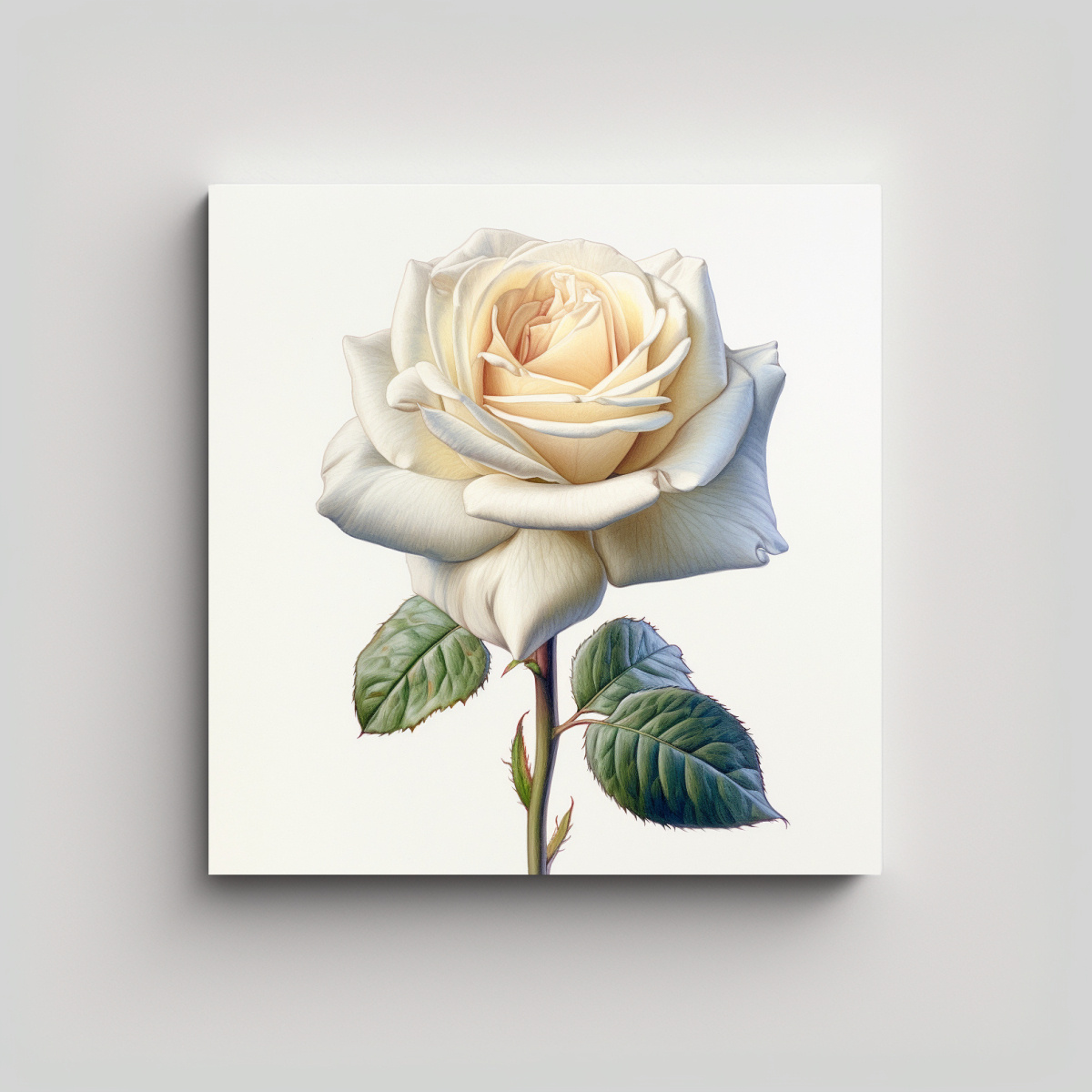 Cuadro De Rosa Blanca: Inspiración Y Originalidad En Tela En Bastidor - Decocuadros