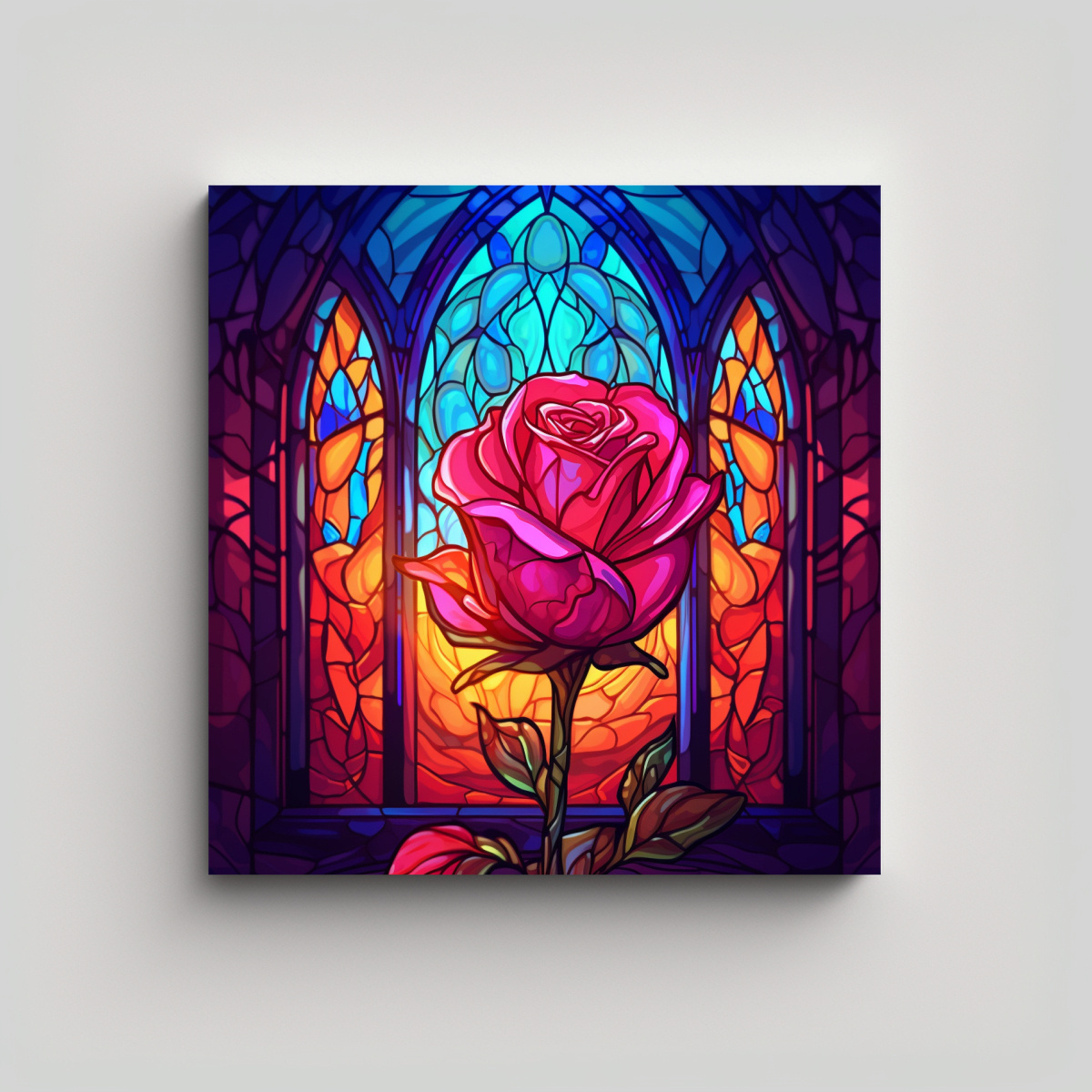 Cuadro De Rosa Colorida Con Sensibilidad Artística De Alta Calidad - Decocuadros