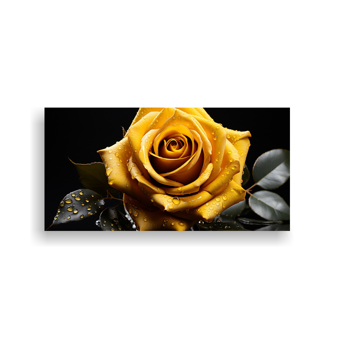 Cuadro De Tela Estilo Galería Con Imagen De Una Rosa Amarilla Brillante - Decocuadros