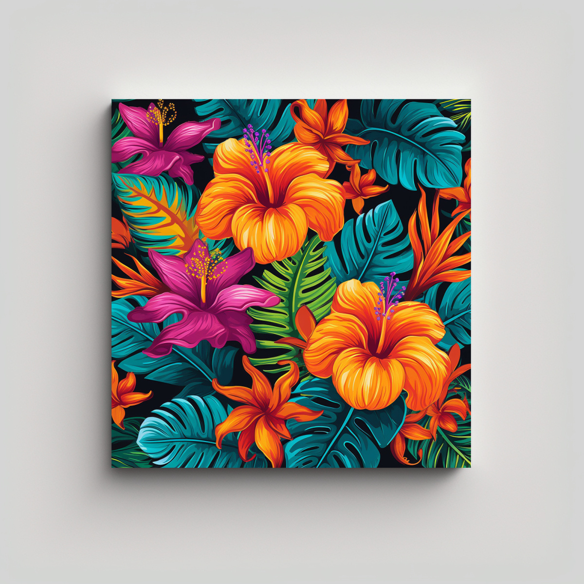 Cuadro Decorativo Con Patrones Florales Tropicales Únicos - DecoCuadros