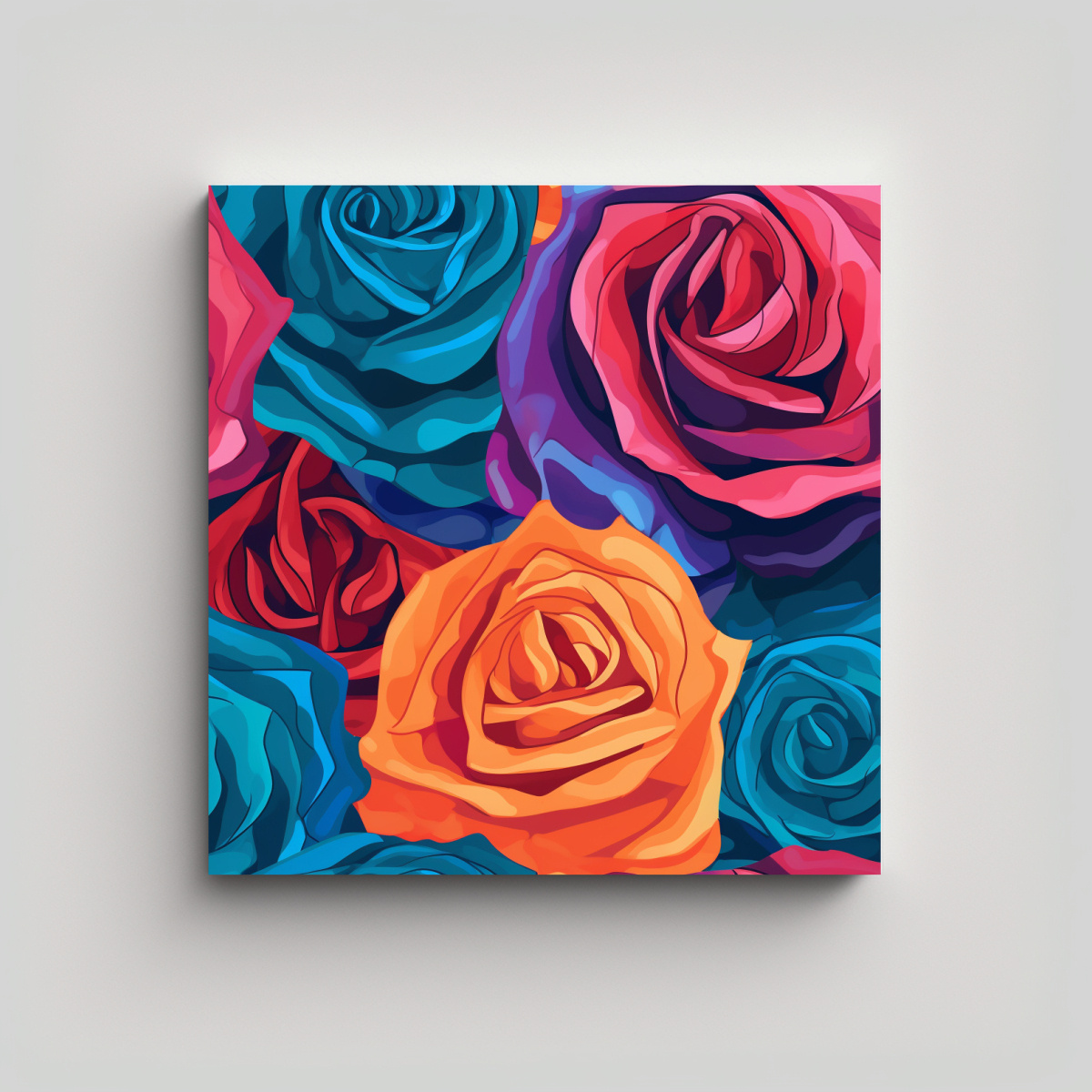 Cuadro Decorativo Con Rosa Colorida En Tela Estilo Galería Lienzo Art ...