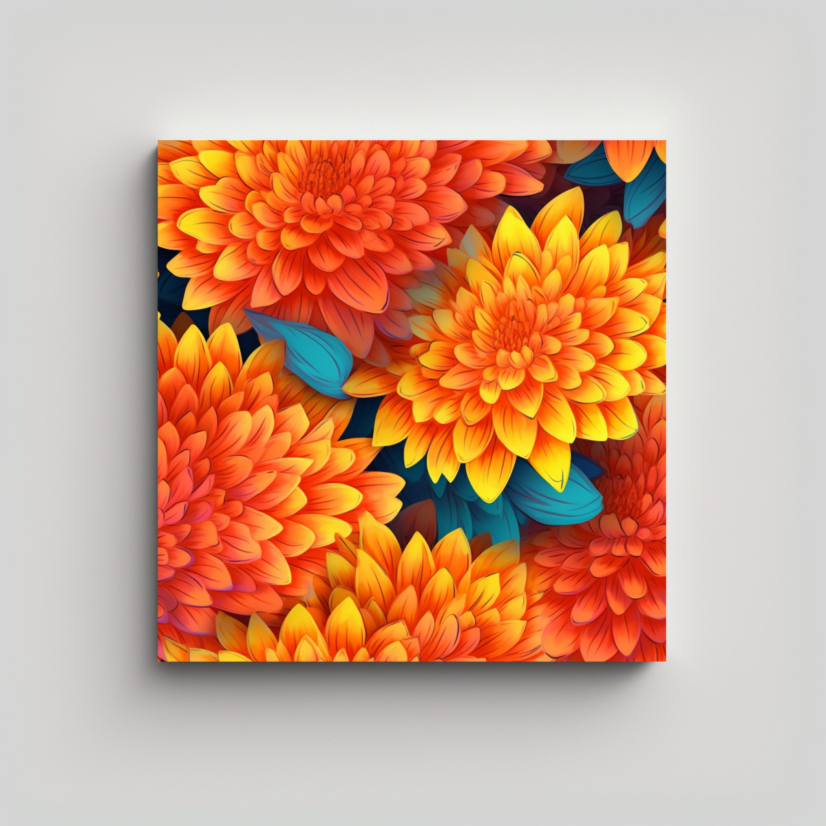 Cuadro Decorativo Dahlia Pinnata En Estilo Rainbow Punk Para Vida ...