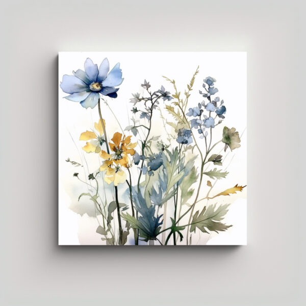 Cuadro Decorativo De Flores Botánicas En Acuarela Y Tinta - Decocuadros